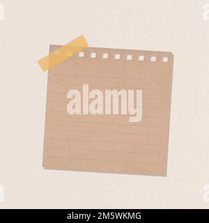 Brown lined notepaper journal sticker vector Stock Vector Image & Art ...