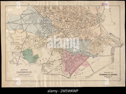 A map of Cambridge, Mass. Oriented with north toward the upper left ...