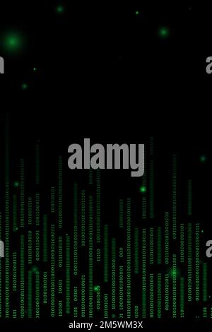 Vector binary code background with highlight an important element ...