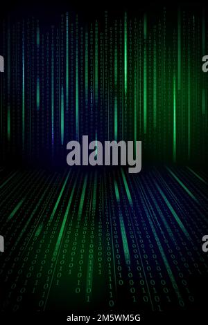 Vector binary code background with highlight an important element ...