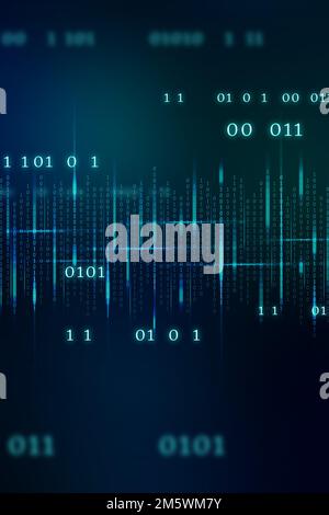 Vector binary code background with highlight an important element ...