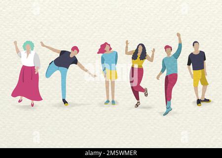 Diverse characters on beige background vector Stock Vector Image & Art ...