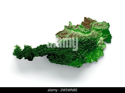 Austria - Topographic relief map Stock Photo - Alamy