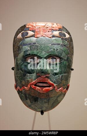 Jade and shell death mask, Mayan king Pakal the Great, National Museum ...