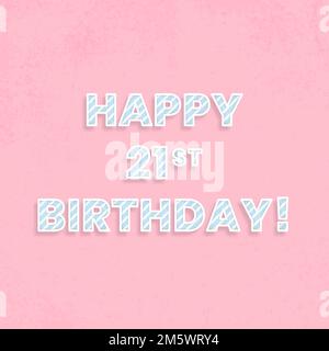 Happy birthday to you candy stripe font block letter typography vector ...