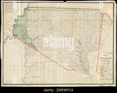 Map of the lands in Mississippi ceded by the Chickasaws to the United ...