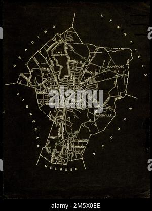 Wakefield, Massachusetts. Map depicts entire town of Wakefield in 1948 ...