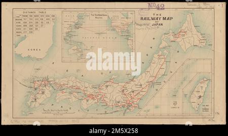Map of Japan. Relief by hachures. Includes text about the Welcome ...