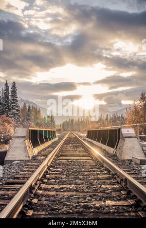 Train Tracks,Banff National Park Canada Stock Photo - Alamy