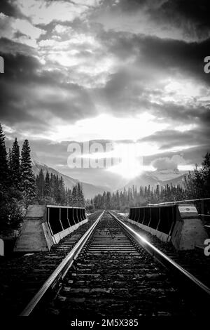 Train Tracks,Banff National Park Canada Stock Photo - Alamy