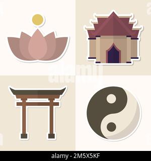 Mixed religious symbols sticker set vector Stock Vector Image & Art - Alamy