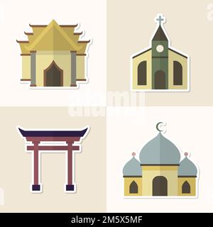 Mixed religious symbols sticker set vector Stock Vector Image & Art - Alamy