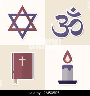 Mixed religious symbols sticker set vector Stock Vector Image & Art - Alamy
