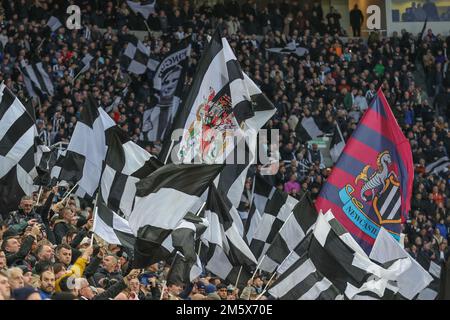 Newcastle United fans with a tifo display ahead of the Premier League ...
