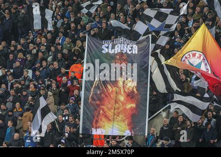 Newcastle United fans with a tifo display ahead of the Premier League ...