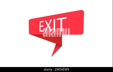 EXIT. Vector banner, pointer, sticker, label or speech bubble. Template ...