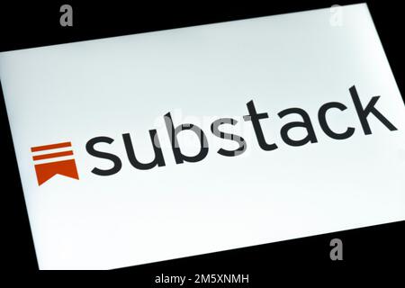 Substack logo on screen and Elon Musk Twitter profile Stock Photo - Alamy