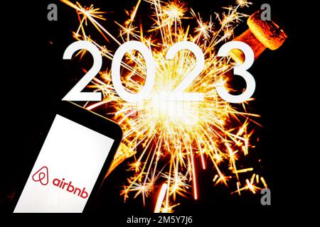 Poland. 31st Dec, 2022. In this photo illustration a Netflix logo seen ...