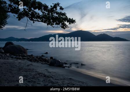 slow exposure shot at the late evening sky at the beach Stock Photo - Alamy