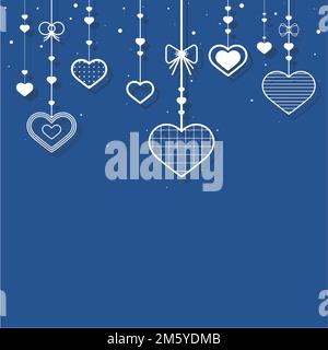Dangling hearts blue background vector Stock Vector Image & Art - Alamy