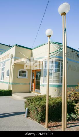 Ranfurly New Zealand - March 3 2010; Deco style architecture in small ...