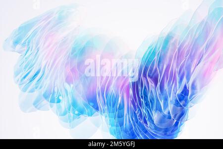 Gradient multilayer glass background, 3d rendering. Digital drawing ...