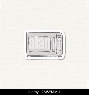 Doodle kitchen microwave sticker vector Stock Vector Image & Art - Alamy