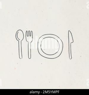 Cute cuttlery and plate set design element Stock Vector Image & Art - Alamy