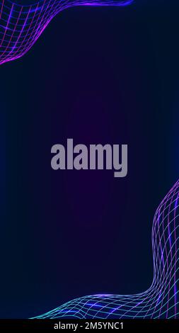 Neon synthwave border on a dark purple background vector Stock Vector ...