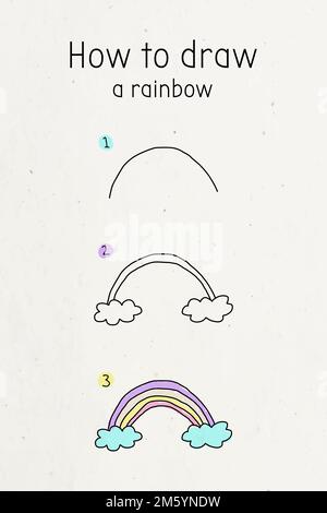 How to draw a cloud doodle tutorial vector Stock Vector Image & Art - Alamy