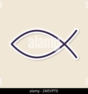 Christian ichthys fish symbol sticker vector Stock Vector Image & Art ...