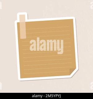 Brown lined notepaper journal sticker vector Stock Vector Image & Art ...