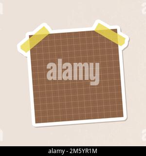 Brown grid notepaper journal sticker vector Stock Vector Image & Art ...
