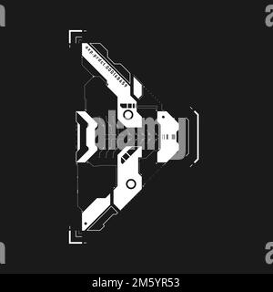 Cyberpunk arrow. Futuristic tech interface element. Cyberpunk pointer ...