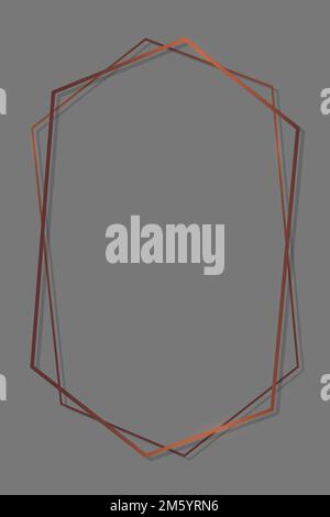 Bronze hexagon frame on gray background template Stock Vector Image ...