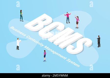 bcms business continuity management system concept with icon set with ...