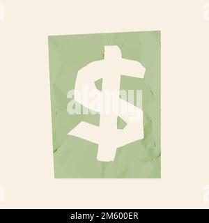 Dollar sign font paper cut symbol vector Stock Vector Image & Art - Alamy