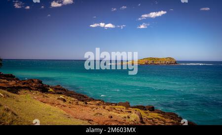 Basalt volcanic rock columns nature formations at the Fingal Head ...