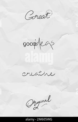 Creative typography on a crunched up paper vector Stock Vector Image ...