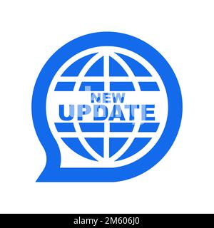 New update speech bubble. Banner with bell icon and new update text ...