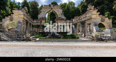 Artificial roman ruins in the park of the Schönbrunn castle in Vienna ...