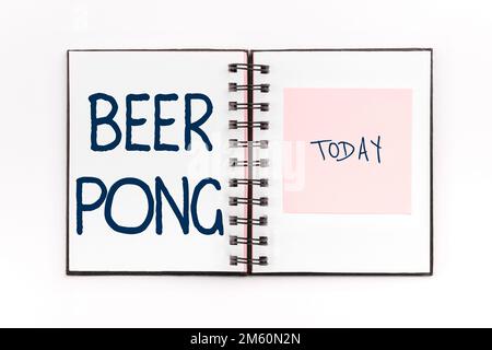 Text sign showing Beer Pong. Concept meaning a game with a set of beer ...