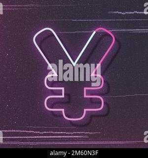 Pink neon glow yen sign vector font typography Stock Vector Image & Art ...