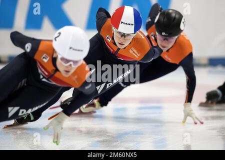 LEEUWARDEN - Selma Poutsma during the semifinal 1000m of the Daikin NK ...