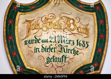 Shield, Johann Sebastian Bach was baptised in this church ...