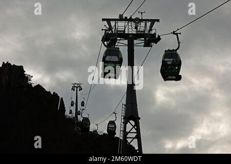 Thale, Germany. 01st Jan, 2023. Hikers walk through the Bode Valley in ...