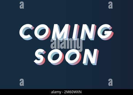 Isometric word Coming soon typography on a pastel gradient background ...