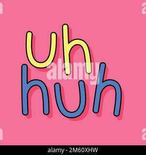 Yeah typography illustrated on a pink background vector Stock Vector ...
