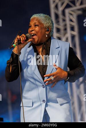 American Blues singer Kathleen Pearson performing live at the ...