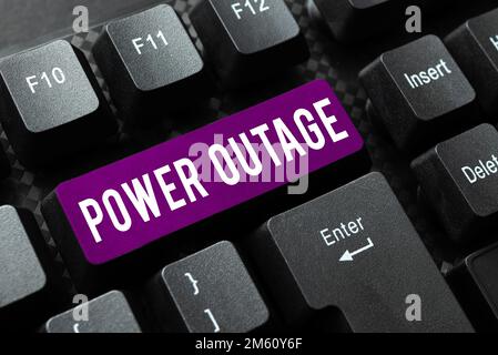 Text showing inspiration Power Outage. Internet Concept The ability to ...
